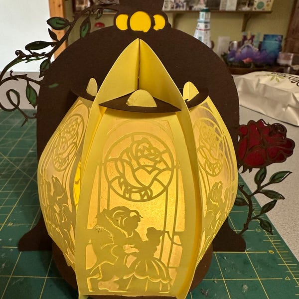 Princess Lantern PDF, SVG, Studio Template - DIY Princess Paper Cut ...