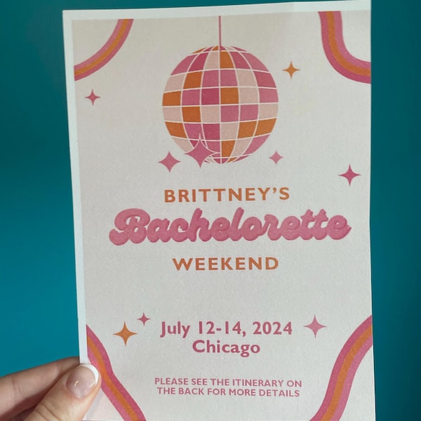 EDITABLE Groovy Funky Disco Bachelorette Party Invitation | Electronic ...