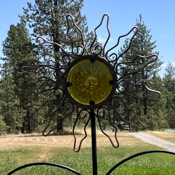 Handmade Sun With A Face Recycled Wine Bottle Glass Medallion ...