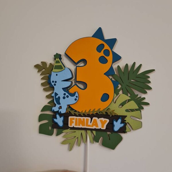 T- Rex Dinosaur Cake Topper Dxf | Dinosaur Cake Topper SVG | Dinosaur ...