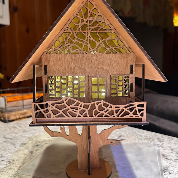 Treehouse Dollhouse Laser Cut Files: 3D Vector Template (digital ...