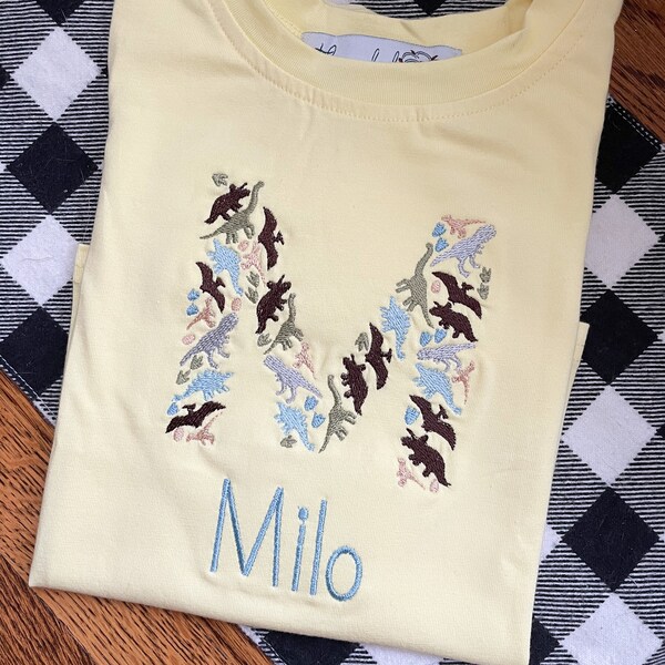 M Dinosaur Embroidery Design | Dinosaur Alphabet, Dinosaur Embroidery ...