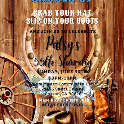Editable Western Hoedown Birthday Party Invitation Cowboy Digital ...