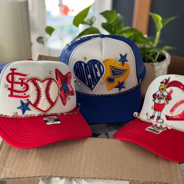 Mizzou Hat, Trucker Hat With Patches and Custom Tiger Chain, MU Hat ...