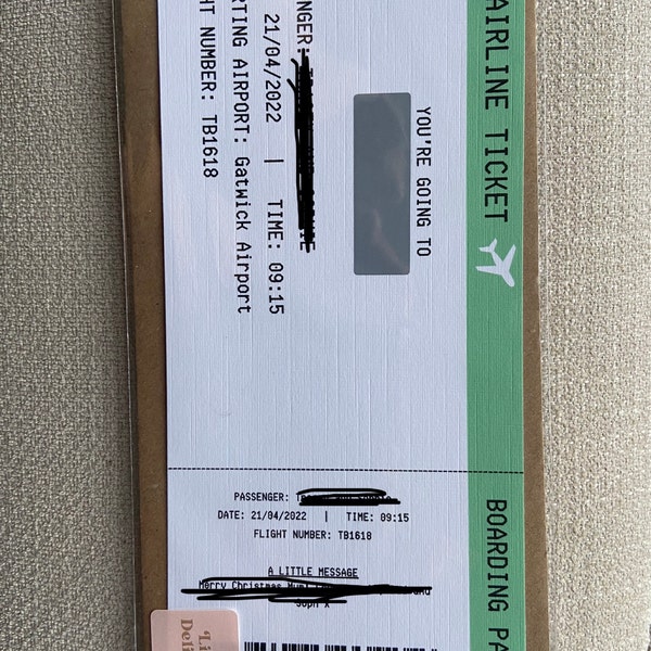 Flight Tickets Scratch Reveal, Holiday Surprise, Holiday Reveal Scratch ...