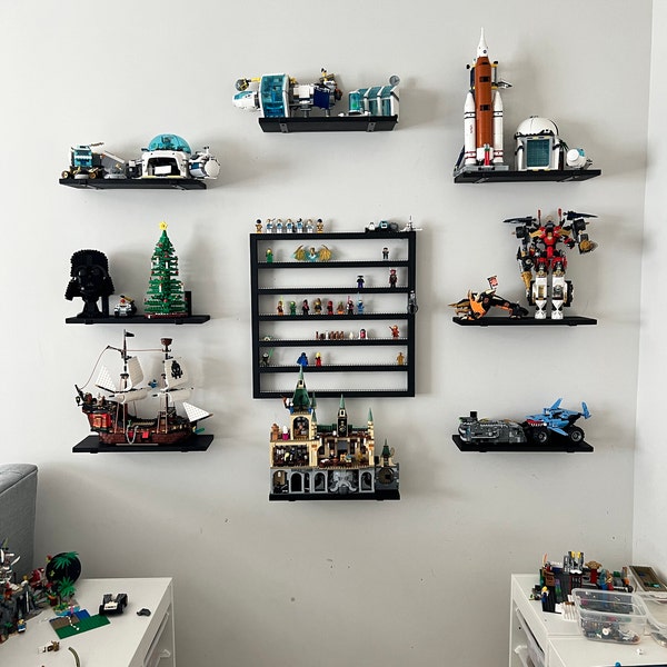Wall Display Shelf for LEGO Minifigures – Black White Grey or Custom ...