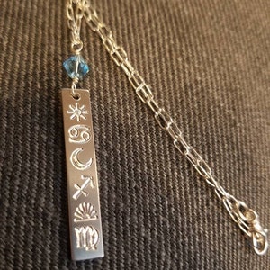 Ruby Necklace Custom Astrology Necklace Bar Necklace Birth Chart ...