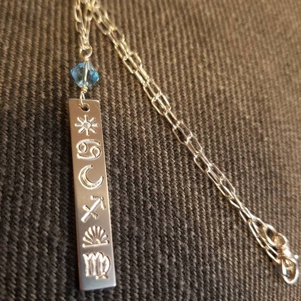 Ruby Necklace Custom Astrology Necklace Bar Necklace Birth Chart ...