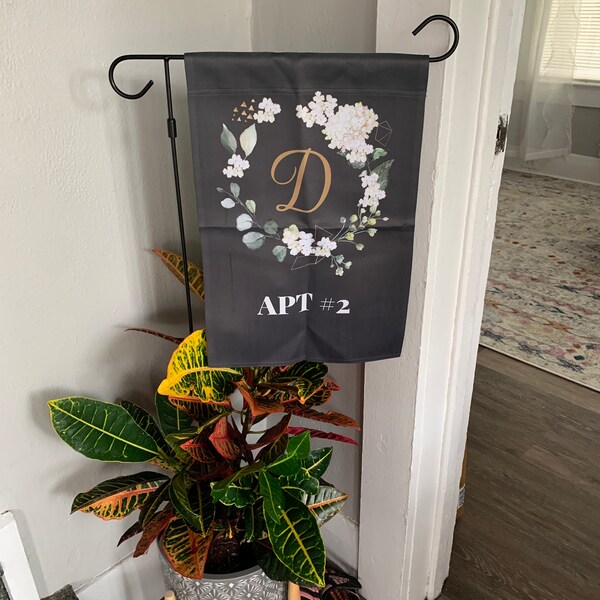 Initial House Flag, Personalized Garden Flag, Farmhouse Welcome Sign ...