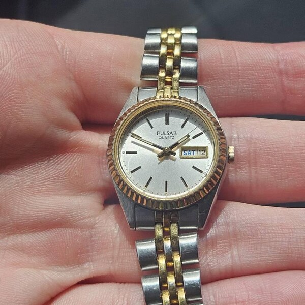 Vintage Seiko 5421 Gold Tone Tank Watch Gift Her Ladies Women Mom Adjustable Sqaure Rectangle ...