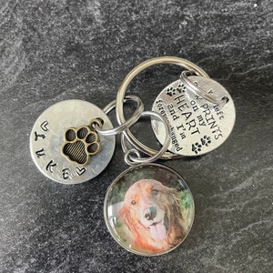 Pet Photo Keychain, Photo Memorial Keychain, Cabochon Keychain, Dog ...