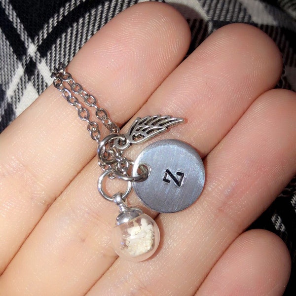Cremation Orb Initial Necklace - DIY Fill at Home Ash Necklace ...