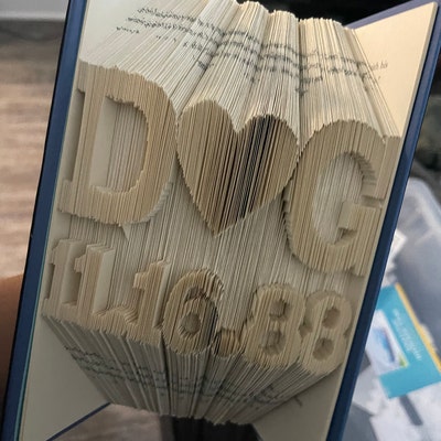 Custom Book Fold PATTERN Initials & Date Wedding and Date - Etsy