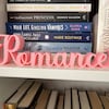 Romance Bookshelf Sign Library Book Lover Gift Custom Colors Book Club ...