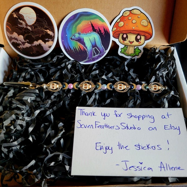 Rooster and Pheasant Feather Credit Card Clip With Skulls Bead Accents ...