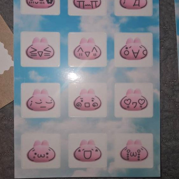Usagi Kaomoji Sticker Sheet: Webcore Animecore Cybercore Y2K Heisei ...