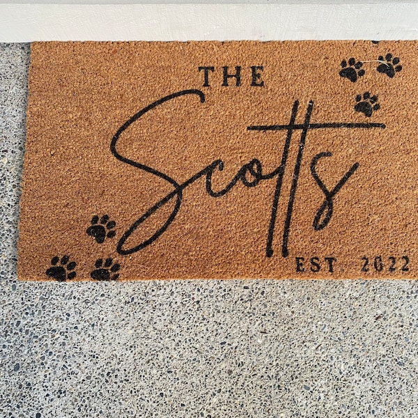 Dog Custom Doormat | Welcome Mat | Pet Lover Gifts | Housewarming Gift ...