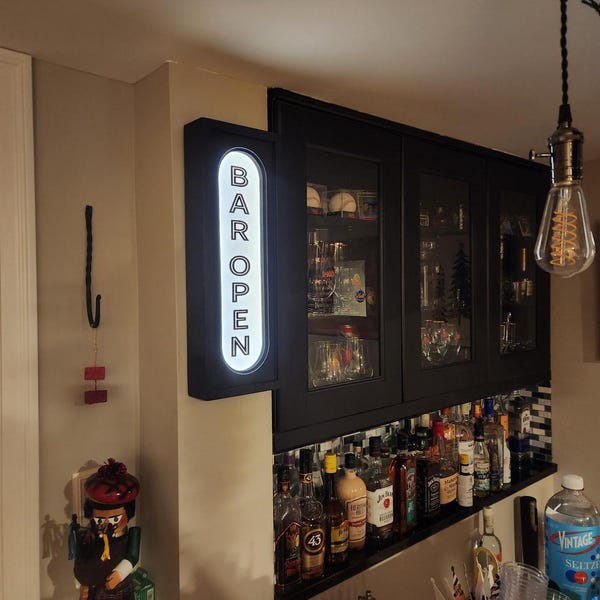 Cinema Vintage Vertical Lighted Sign - Custom Lettering Available - Etsy