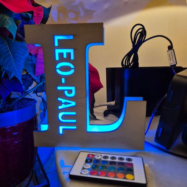 Custom Wooden Alphabet Night Light ,initial LED Night Light ...