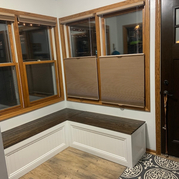 Built-in Corner Bench for Dining Room | L Shaped Kitchen Banquette ...