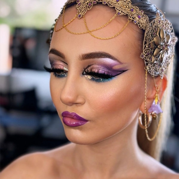 Red-golden Antler Crown, Deer Headdress, Autumn Crown, Reindeer Tiara ...