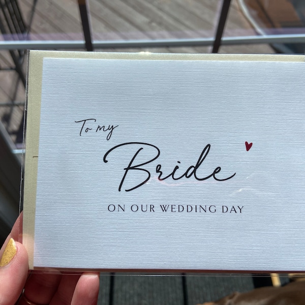 To My Bride on Our Wedding Day | Note to Bride | Bride Wedding Day Card ...