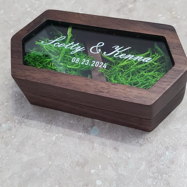 Custom Wood Ring Box, Personalized Wedding Ring Box, Acrylic Ring Box ...