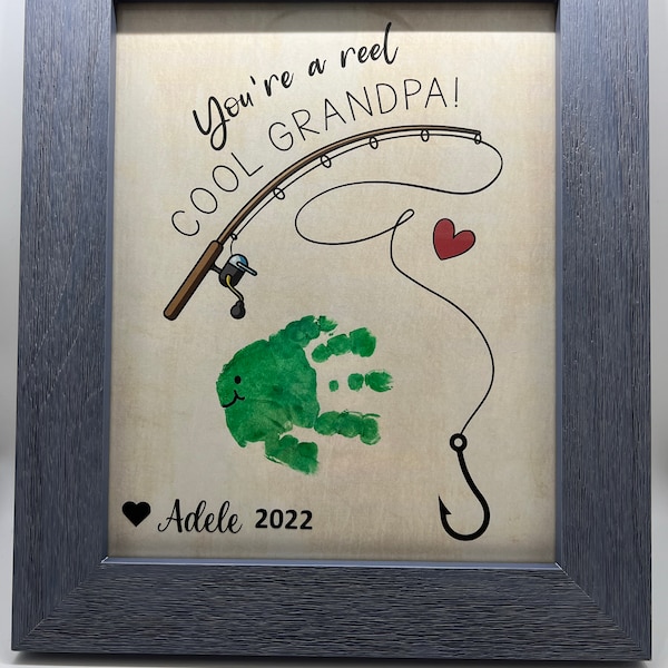 You're a Reel Cool Grandpa / Fish Hand Handprint Art / Father's Day ...