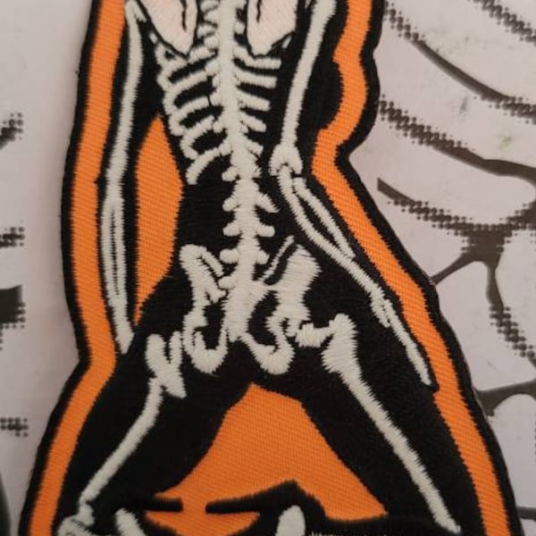Patch Skeletal Girl Glow in the Dark Side Dead Pin up Rockabilly Horror ...