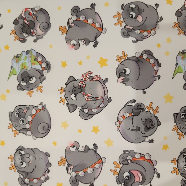 Old Love Brindle Pugs Art Print Cute Pug Print, Pug Love Art, Brindle ...