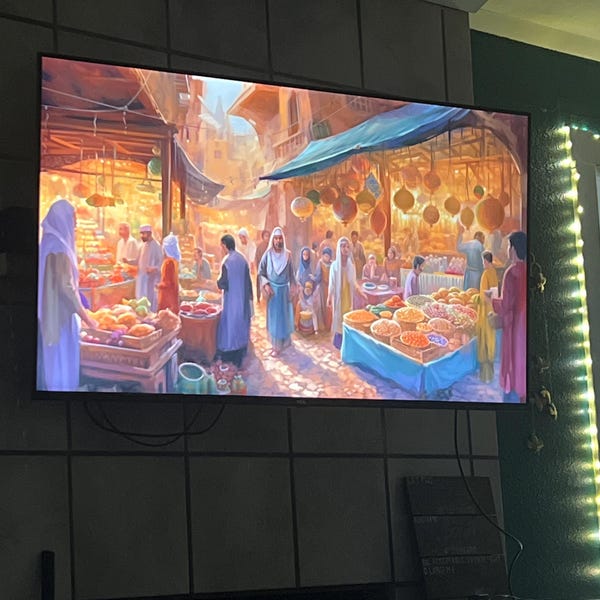 Neutral Vintage Christmas Frame TV Art | Frosted Golden & Silver ...