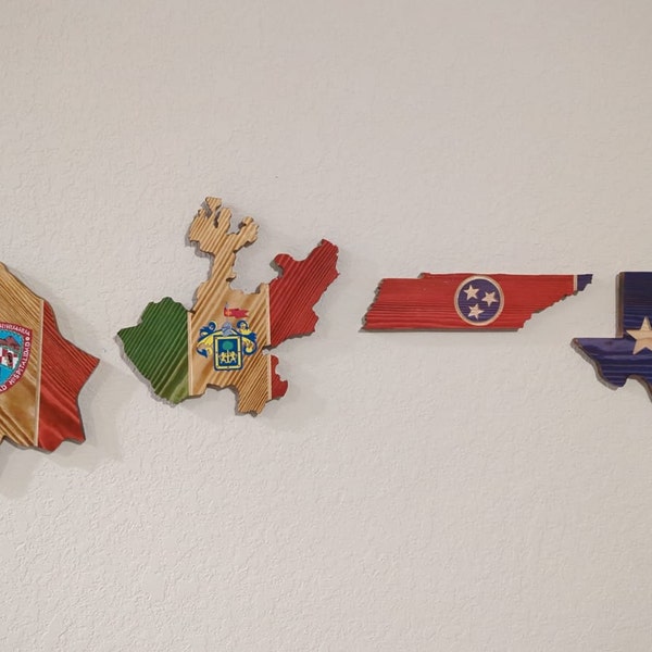 Carved Wooden Texas Shaped Flag - Etsy