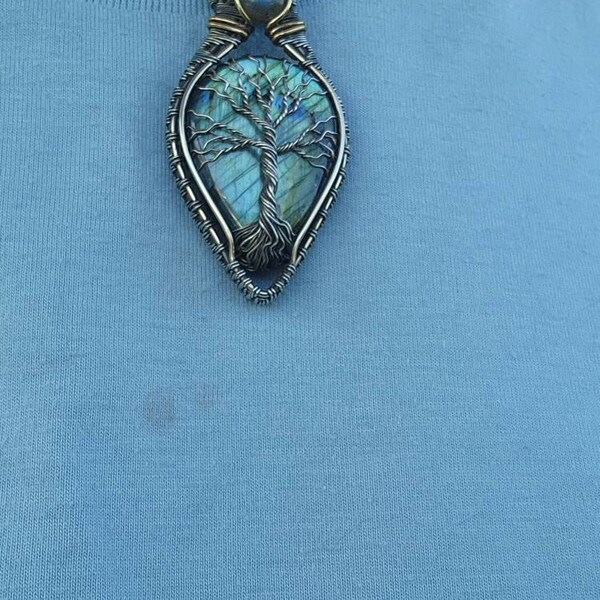 Moonstone Tree of Life Pendant, Wire Wrapped Necklace, Handmade Crystal ...