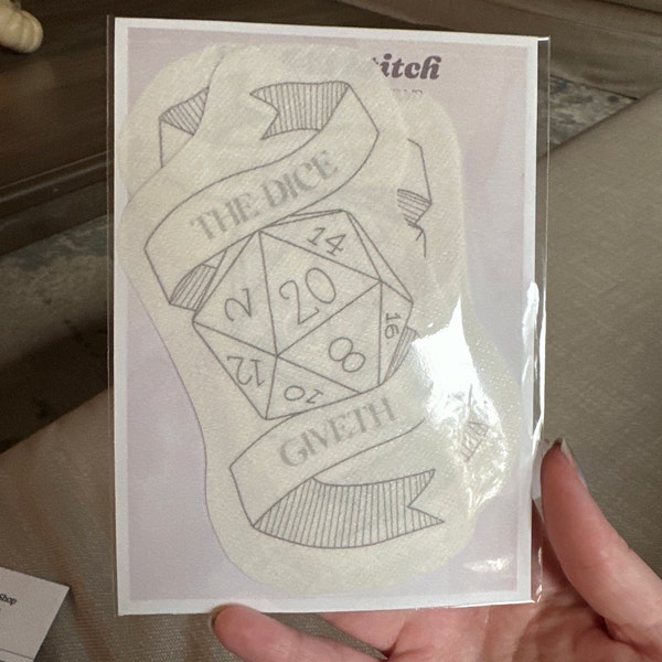 The Dice Giveth & the Dice Taketh Away - Two D20 DND Embroidery ...