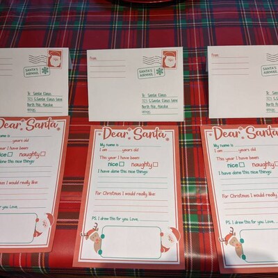 Christmas Wish List Printable Letter to Santa With Envelope - Etsy