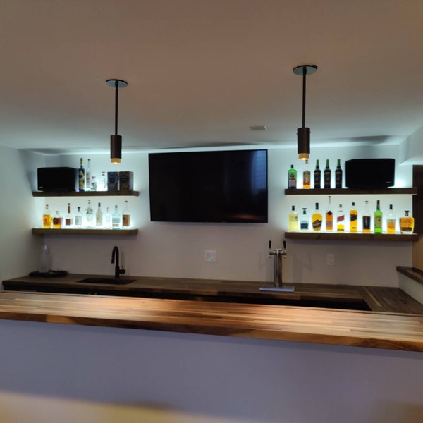 Floating Shelf With LED Lights, Kitchen Shelving, FREE Shipping ...