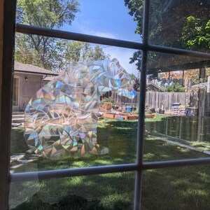 Rainbow Cloud Window Gems Static Window Clings Alert Birds | Etsy