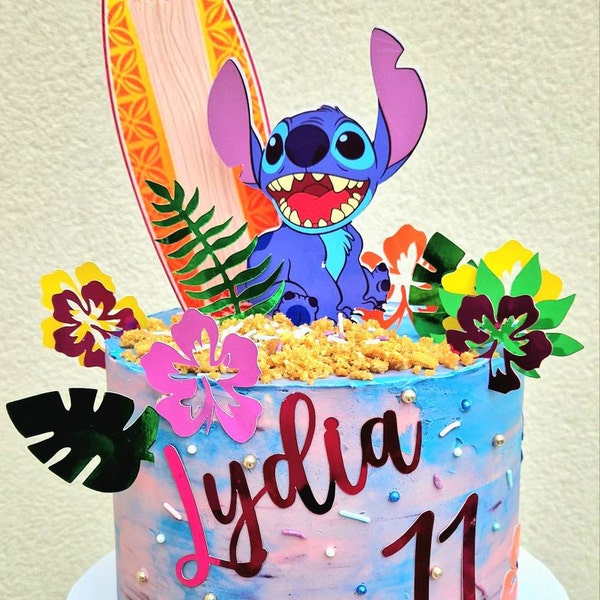 Stitch Cake Topper Set - Hawaiian - Etsy UK