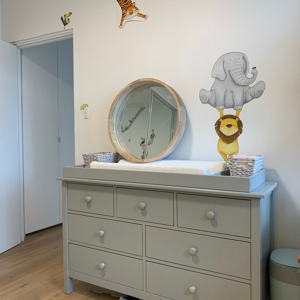 Safari Animal Stack Fabric Wall Decal, Safari Nursery, Watercolour ...