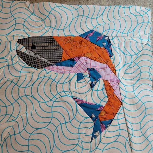 Wild Salmon Paper Pieced Quilt Block Pattern PDF - Etsy
