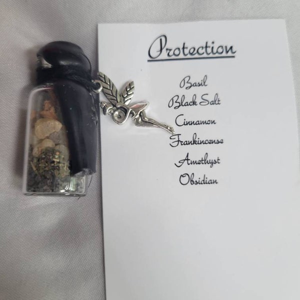 Protection Spell Jar - Protection Jar- Witch Jar - Spell Jar Necklace ...