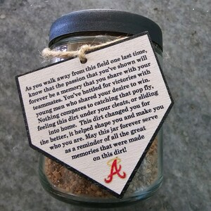 Personalized Baseball Senior Gift Dirt Jar Tag, Printed Home Plate Tag ...