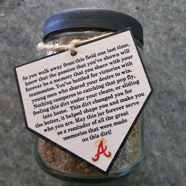 Personalized Baseball Senior Gift Dirt Jar Tag, Printed Home Plate Tag ...