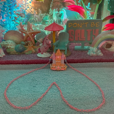 Mermaid Sandcastle Necklace, Pastel Mermaid, Cute Necklace, Cute ...