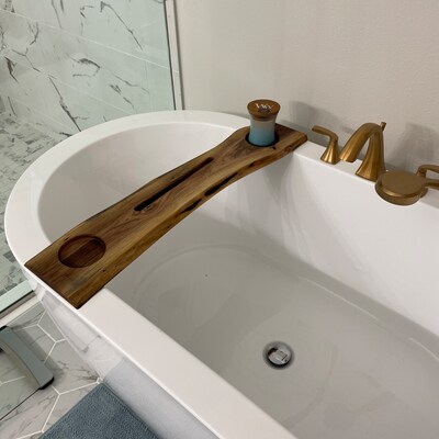 Bath Caddy Luxurious Personal Spa Made Using Cherry or Walnut Live Edge ...