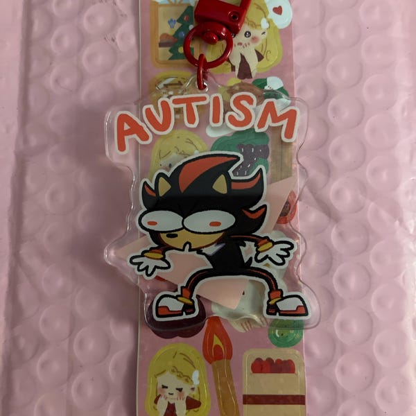 PRE-ORDER Shadow the Hedgehog Autism ASD Charm Keychain 2.5in - Etsy