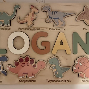 Dinosaur Name Puzzle Dinosaur First Birthday Gift Dinosaur Nursery ...
