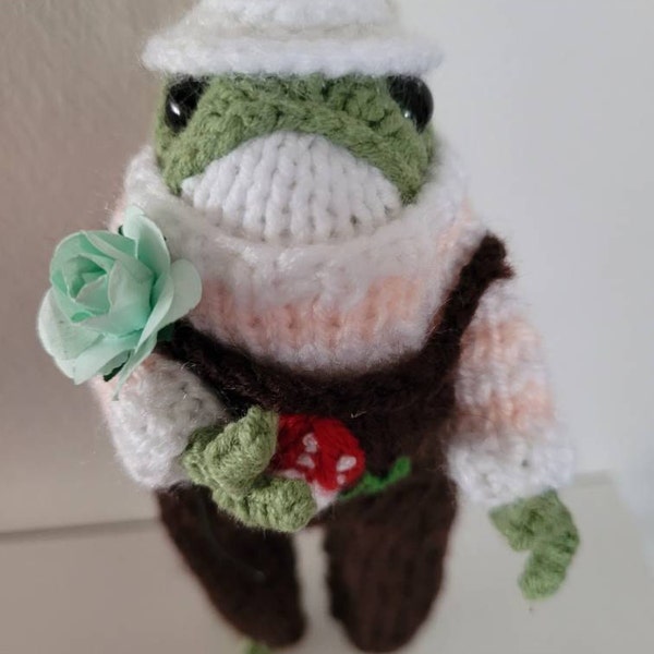 Froggie Frog Crochet,green Frog Knitted,froggie's Sweater,cute Toy Frog ...