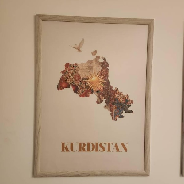 Kurdistan Poster – Kurdish Map, Traditional Art, Kurdish Culture, Wall ...