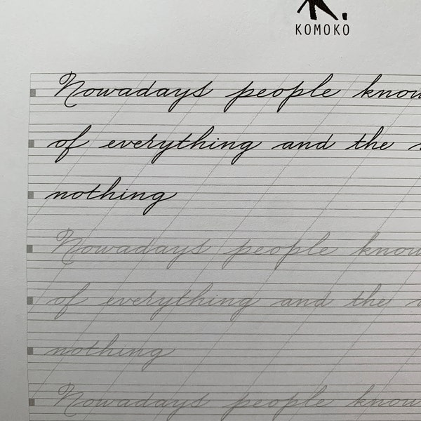 Printable Uppercase Business Cursive Calligraphy Practice Guide ...